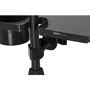 Gator Frameworks Microphone Stand Accessory Tray with Drink Holder and Guitar Pick Tab; 12" x 7" (GFW-MIC-ACCTRAY)