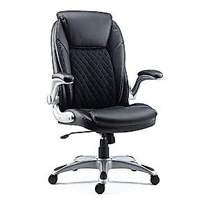 Staples Sorina Bonded Leather Chair (Black, Sold as 1 Each) - Adjustable Office Chair with Plush Padding, Provides Lumbar, Arm and Head Support, Perfect Desk Chair for the Modern Office