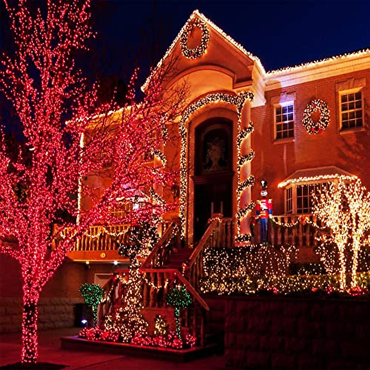 kemooie 500 LED Red Valentines Day Lights, 164FT 8 Twinkle Modes and Memory Function Plug in Waterproof Tree Lights for Garden Tree Outdoor Indoor Valentines Decorations (Red)