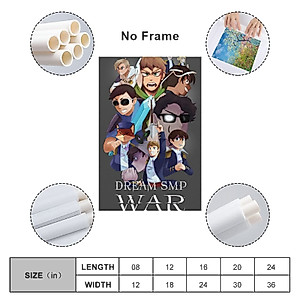 BLUDUG SMP Dreamwastaken Tommyinnit George Tubbo Dream Team Sapnap Canvas Painting Posters And Prints Wall Art Pictures for Living Room Bedroom Decor 16x24inch(40x60cm)