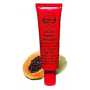 Lucas Papaw Ointment 15G (With Lip Applicator) | Best Paw Paw Cream for Chapped Lips, Minor Burns, Sunburn, Cuts, Insect Bites and Diaper Rash