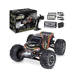 LAEGENDARY Remote Control Car, Hobby Grade RC Car 1:10 Scale Brushed Motor with Two Batteries, 4x4 Off-Road Waterproof RC Truck, Fast RC Cars for Adults, RC Cars, Remote Control Truck, Gifts for Kids