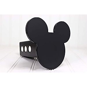 Custom Hitch Covers 12763-Matte Black Mickey Mouse Ears Hitch Cover, 2"