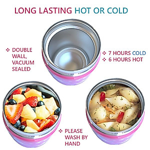 Lunch Box, Water Bottle and Thermos Food Jar Bundle Set for School Kids, Girls, Insulated Bag, Steel Thermos, Aqua Pink Mermaid Cat