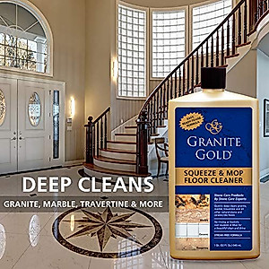 Granite Gold Squeeze and Mop Floor Cleaner For Granite, Marble, And Other Natural Stone Or Ceramic Tile Surfaces, 32 Fl Oz