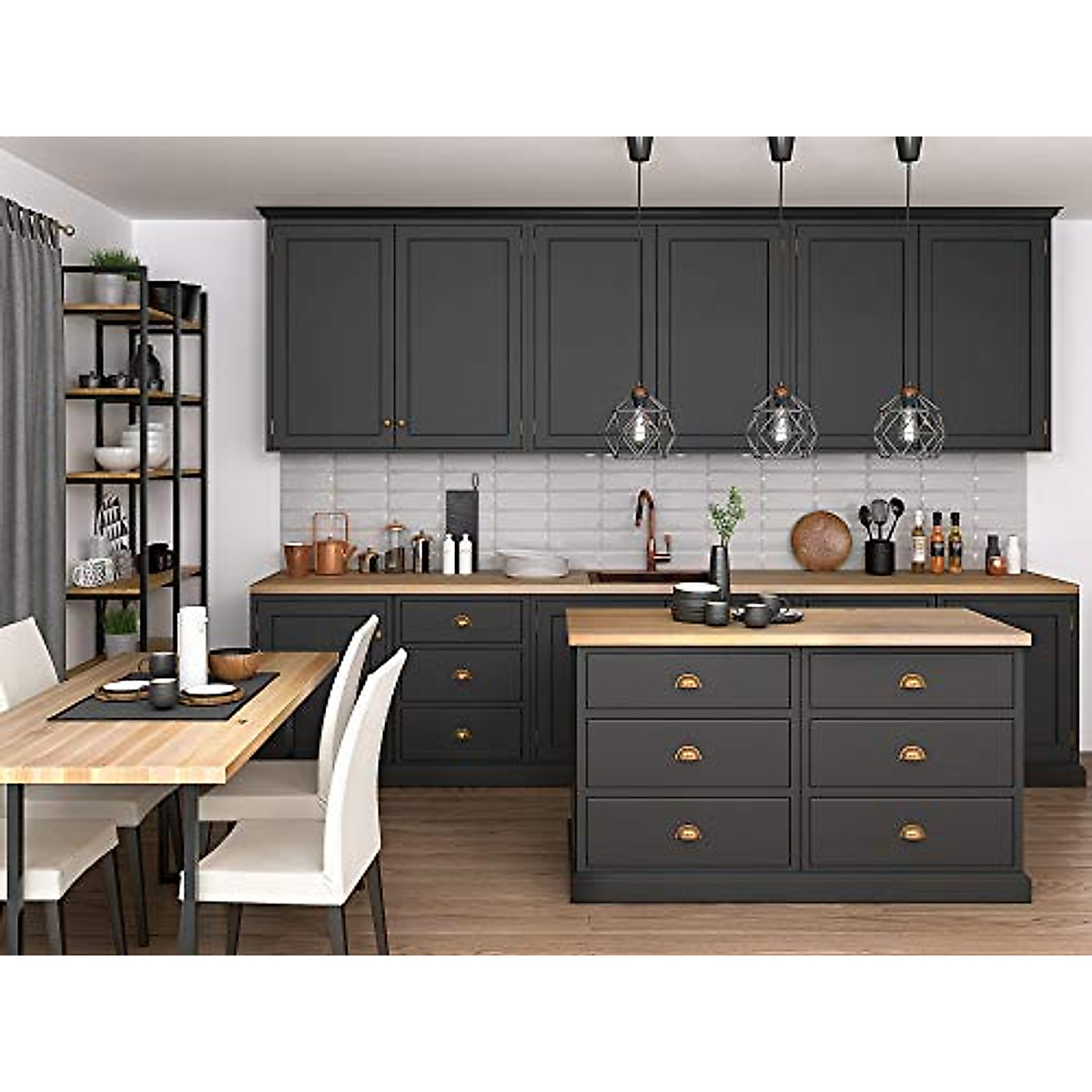 Big Bison Blocks Premium Kitchen Countertop, 60x30 Inch, Grade A Hard Maple, 1.5 Inch Thick Butcher Block