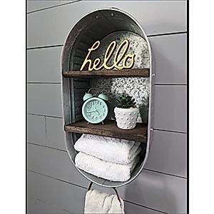 Bathroom Wall Decor, a Farmhouse Shelf, a Rustic Bathroom Shelf, a Laundry Room or mudroom Shelf, and a Galvanized wash tub with Shelves