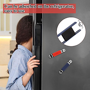 2 Pcs Magnetic Bottle Openers Manual Bottle Punch Opener Church Key Can Opener Can Punch Opener Magnetic Bottle Opener for Fridge Beer Bottles Cans Beverages (Red, Dark Blue)