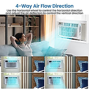 Acekool 8000 BTU Smart Window Air Conditioner, Window AC Unit with Remote/App Control and Dehumidification Function, Energy Savings, Quiet Operation, Cools 350 Sq.ft, 110-115V