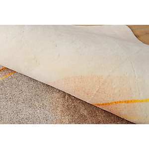 Cinknots Area Rug 6' 6" x 8' 2" Modern Abstract Living Room Bedroom Rug Soft Non-Slip Indoor Washable Minimalist Rug Brown/Gold