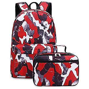 JIANYA Boy/Girl School Backpack Set Camouflage Bookbags School Bags for Elementary Middle School