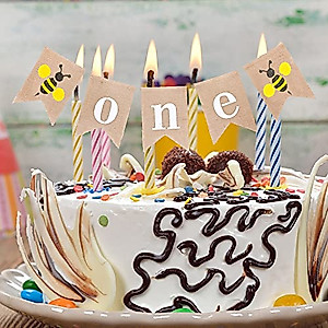 Bumble Bee 1st Birthday Banner,Happy 1st Bee Day Banner,Jute Burlap Baby ONE High Chair Banner,Boys Girls First Birthday Party Decorations Supplies