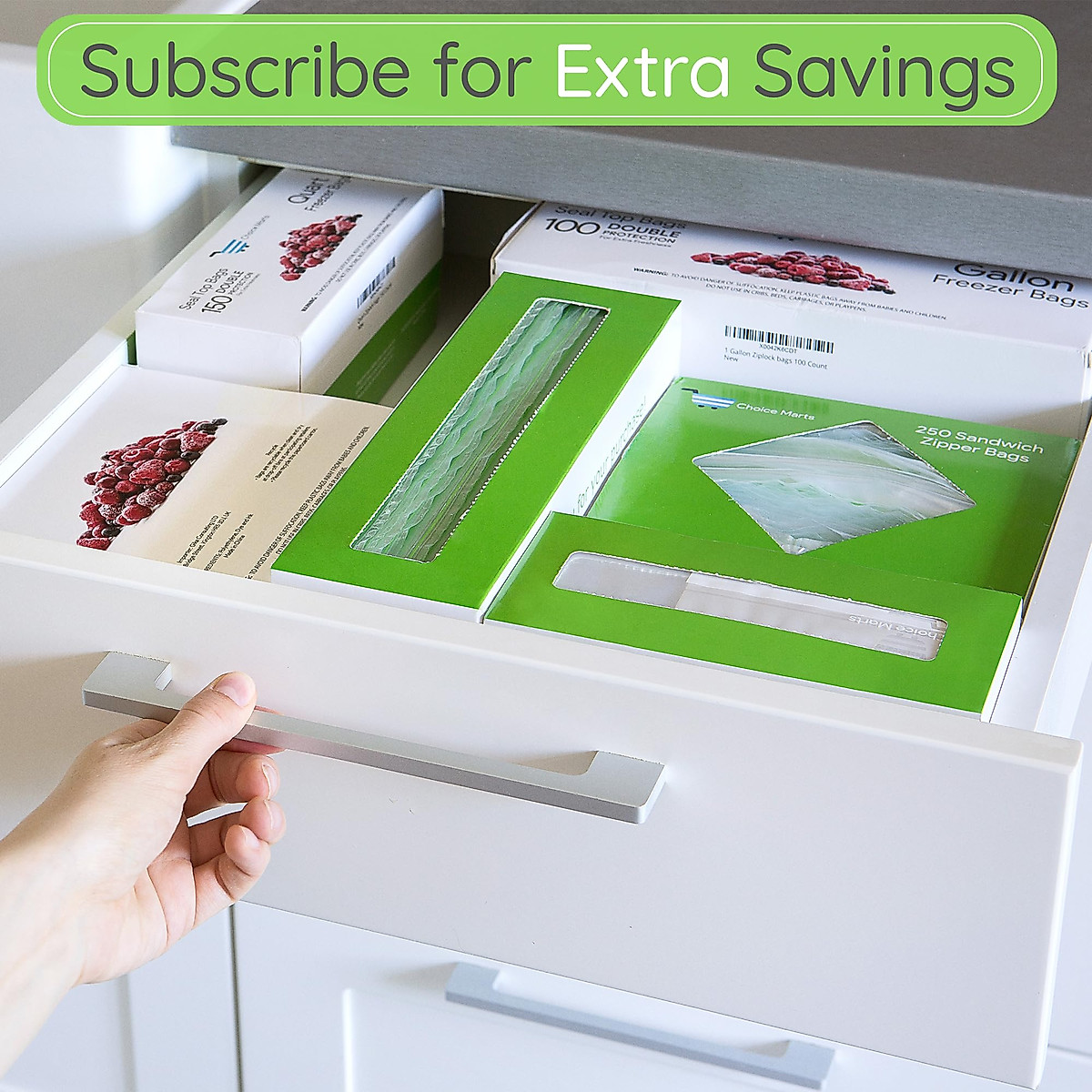 2 Gallon Ziplock Bags 25 Count Resealable Extra Strong and Leak Proof With Double Ziplock Perfect Freezer Bags for Berries Fruit and Food Great 2 Gallon Storage Bags