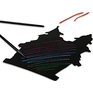 Halloween Magic Scratch Crafts for Kids and Adults - DIY Halloween Decorations - Haunted House Arts and Crafts Ornaments - Includes 24 Haunted House Ornaments, 24 Scratch Sticks, 24 Satin Cord Ribbons