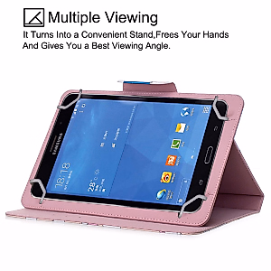 Universal 8.0 inch Tablet Case, Newshine Magnetic Closure Flip Stand Cover with Card/Cash Slots for iPad Mini/Galaxy Tab 8.0 Tablet/Amazon Kindle Fire HD HDX other 8.0 Tablet - Blue Purple