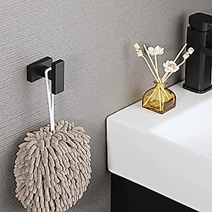 Alise Towel Hook Bathroom Single Robe Hooks Wall Mount Clothes Hook for Bedroom Kitchen Cloakroom Door Back Cabinet,GOY004B-4P SUS304 Stainless Steel Matte Black Pack of 4