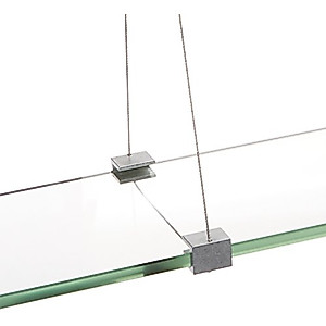 Spancraft Glass Crane Glass Shelf, Brushed Steel, 12 x 24
