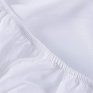 NTBAY 3-Piece Microfiber Toddler Sheet Set, Solid Crib Fitted Sheet Flat Sheet and Envelope Pillowcase, Baby Bedding Sheet & Pillowcase Sets, White