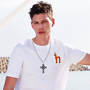 Jesus Cross Necklace for Men 925 Sterling Silver Crucifix Necklace Women with Chain Baptism Christian Jewelry Gifts