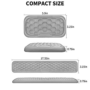 Giecy Keyboard Wrist Rest,Keyboard Pad Upgrade Enlarge Gel Memory Foam Set Keyboard Rest Cushion Support for Office, Computer Laptop Comfortable Lightweight for Easy Typing Pain Relief, Grey