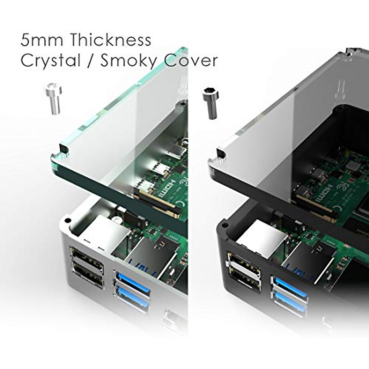 anidees Aluminum case with top lid for Google Coral Dev Board – Silver (AI-G-SG)