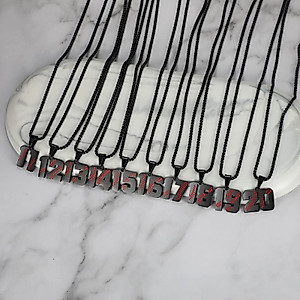 AIAINAGI Baseball Number Necklace for Men 00-99 Athletes Jersey Number Necklace Stainless Steel Chain Baseball Charm Pendant Personalized Baseball Gift for Men（03）