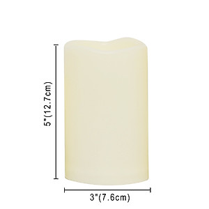 Flameless LED Candles Battery operated Outdoor Indoor Flickering Pillar Candles with Timer Water Resistant Long Lasting Candle Lights for Wedding Party Centerpiece Home Garden Decorations 3"x5" 2-Pack