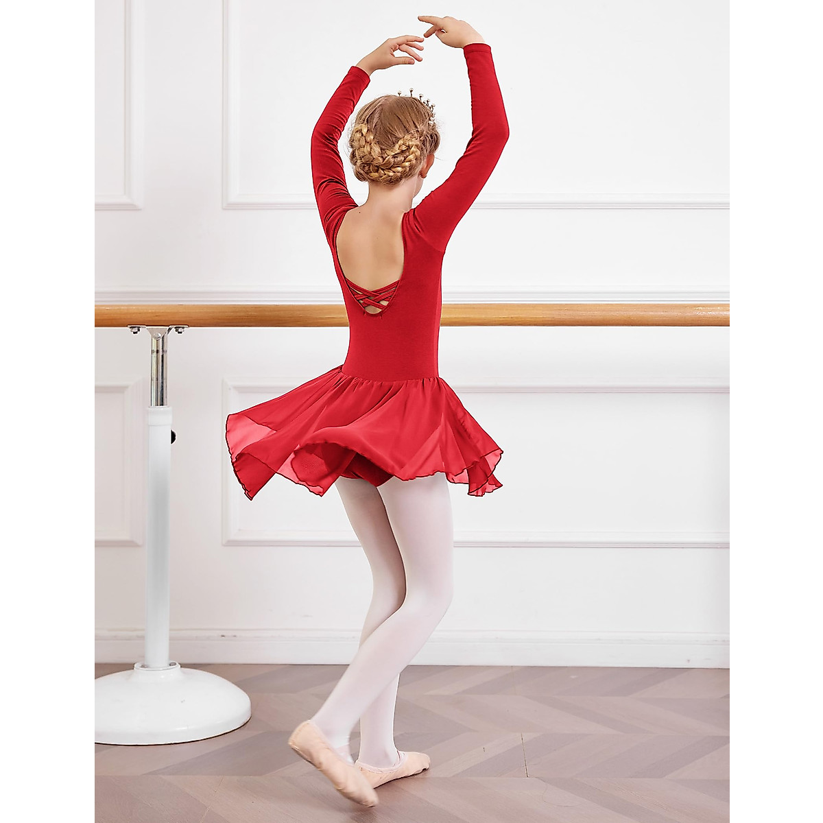 Arshiner Kids Girls Classic Long Sleeve Leotard Dance Ballet Dress