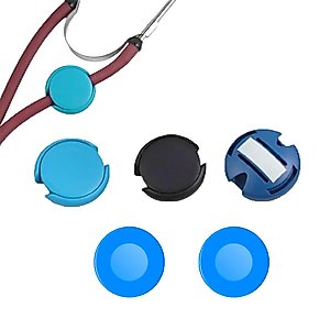 UtySty 5 Pack Stethoscope Name Tag Charm with Stethoscope Head Cover Protector Writable Blank Badge for Nurse Doctor Personalized Decoration Monogram Title Customized DIY Steth ID Tags Label