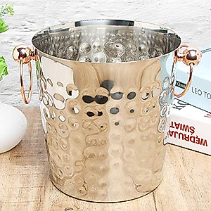Ice Bucket, 3L Portable Stainless Steel Ice Bucket Container Champagne Barrel with Handle for Home Bar Use