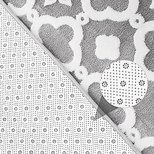 junovo Super Soft Shaggy Area Rugs for Bedroom Living Room, Modern Furry Rug Indoor Plush Carpet for Kids Girls Teens Room, Large Grey Runner Rug Fuzzy Nursery Rug for Dorm Room Home Decor, 4 x 6 Feet