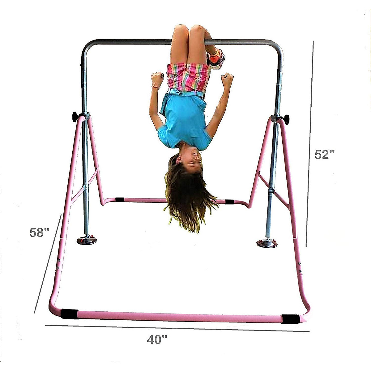 JungleKids Expandable Gymnastics Bars Junior Training Kip Bar Adjustable Height Horizontal Bars Children Folding Training Monkey Bars Child Gym Climbing Tower Playground Balance Bar for Kids Gymnasts
