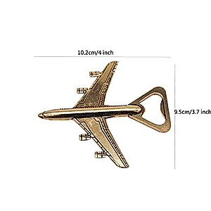 Youkwer 20 PCS Skeleton Airplane Bottle Opener with “OUR ADVENTURE BEGINS”Exquisite Packaging for Wedding Party Favors & Decorations (Dark Gold)