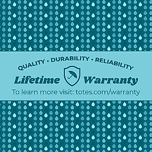 Totes Blue Line Golf Size Auto Open/Close Umbrella, Water Repellent Canopy, Black