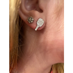Classic and Elegant Pickleball Paddle Earrings Fashion Jewelry Sterling Pickleball Earrings for Women Makes a Great Pickleball Gift for Women