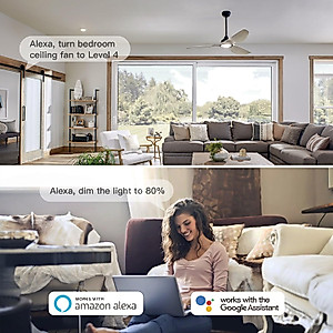 TREATLIFE Smart Ceiling Fan Control and Dimmer Light Switch, Neutral Wire Needed, 2.4Ghz Single Pole Wi-Fi Fan and Light Switch Combo, Works with Alexa, Google Home and SmartThings, Remote Control