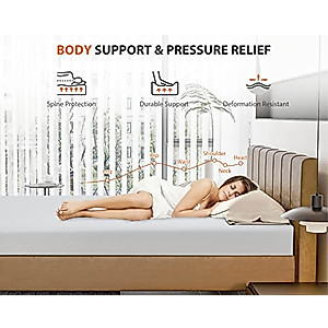 8 inch King Size Mattress, Gel Memory Foam King Mattress for a Cool Sleep & Pressure Relief, Medium Firm Mattress Pad King Size Mattresses, Bed in a Box, CertiPUR-US Certified & White (8 Inch, King)