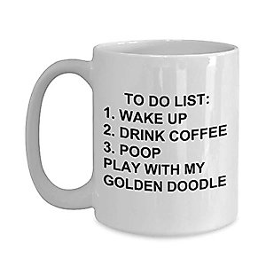 Golden Doodle Owner Mug Dog Lovers To Do List Funny Coffee Mug Tea Cup Gag Mug for Men Women