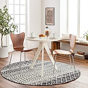 Artistic Weavers Chester Boho Moroccan Area Rug,4' Round,Black