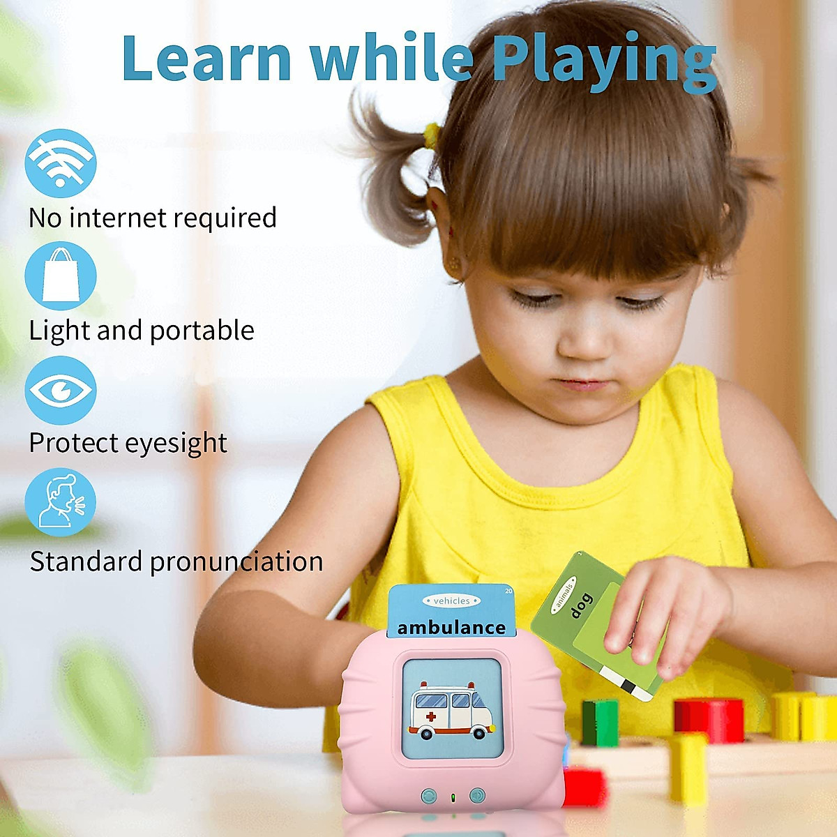 Educational Learning Toys for Toddler Ages 3-6, Kindergarten Talking Sight Words Flash Cards with 224 Words, Preschool Montessori Learning Resources and Birthday Gift for 3 4 5 Year Old Boys and Girls