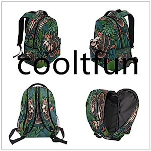 Sloth School Backpack for Girls Boys,Sloth Bookbag Ages 6-13 Book Bag Cartoon Sloth Backpack for Kid