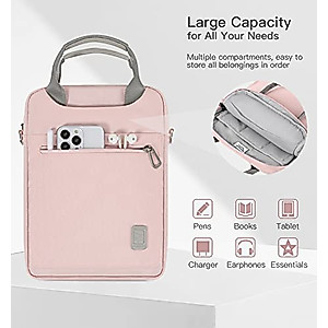 Dadanism 9-11" Tablet Sleeve Carrying Bag with Shoulder Strap for iPad 10th Gen 10.9, iPad 9/8/7th Gen 10.2, iPad Air 11", iPad Pro 11 M4 M2 2024, iPad Air5/4 10.9, Galaxy Tab A9+ Plus 11"/S9 FE, Pink