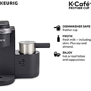 Keurig Works Non-Dairy Milk, Hot and Cold Frothing, Compatible K-Café Coffee Makers Only,34 ounce, Charcoal Frother