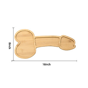 Solid Wood Aperitif Board and Charcuterie Board, Cheese Board, Funny Cutlery Kitchen Wine Meat Cheese Platter Unique Women Gifts for Housewarming Bachelor Party(16 Inches/T shape)