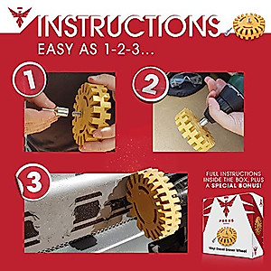 Horus Works Eraser Wheel Decal Remover - Sticker and Adhesive Removal Rubber Disk with Power Drill Attachment - Remove Vinyl Decals with Ease - Will Not Scratch Paint or Glass - Proudly Made