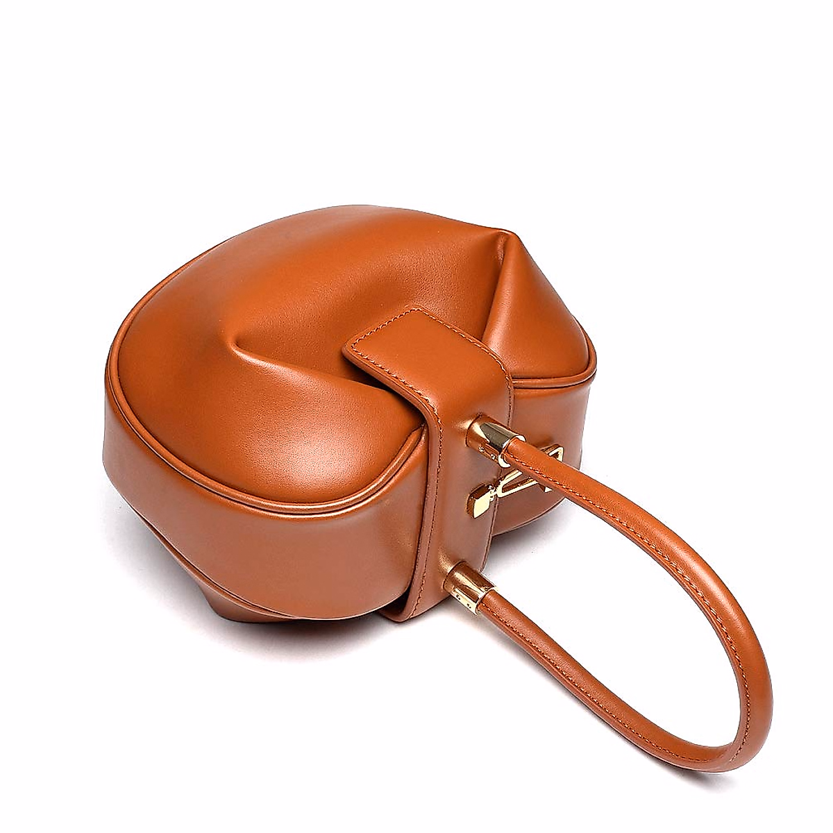 Mn&Sue Fashion Designer Women's Genuine Leather Top Handle Handbag Evening Bag Party Prom Wedding Purse (Normal, Brown)