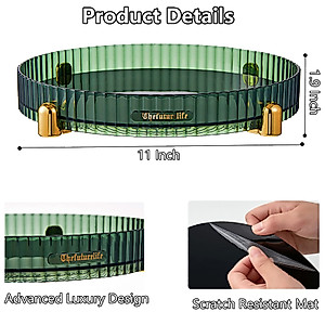 WJWSKI Lazy Susan Organizer,360 Degree Rotating Clear Lazy Susan Turntable for Cabinet with 4 Gold Non-Slip Base,11 Inch Spice Rack Organizer for Kitchen, Pantry, Cabinet, Table,Keeps Everything Neat