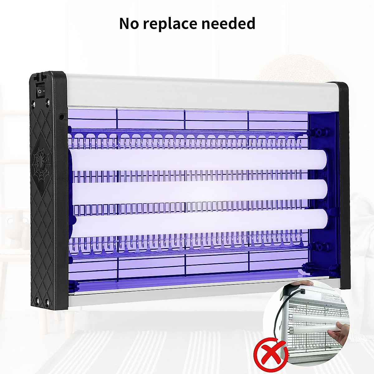 YISSVIC LED Bug Zapper Indoor,4000V Electric Bug Zapper, Powerful Mosquito Zapper,LED Fly Zapper Indoor, Mosquito Killer with 3 Lamps 4.9ft Power Cord for Home Office Restaurant