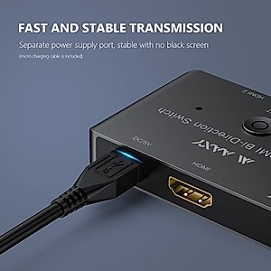 8K HDMI Splitter【HDMI 2.1 Cable 4FT】, 8K@60Hz HDMI Switch, 48Gbps Bidirectional HDMI Switcher 2 in 1 Out, Support 4K@120Hz, Dynamic HDR, HDCP 2.3, Compatible with Xbox X/PS5/8K TV(Only one Monitor)