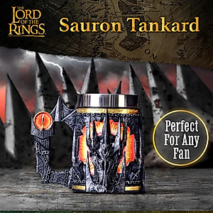 Nemesis Now Lord of the Rings Merchandise Tankard, Hand-Painted Resin Beer Mug with Removable Insert, 15.5cm - Sauron